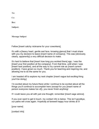 √ Free Printable Farewell Letter Template (Word)