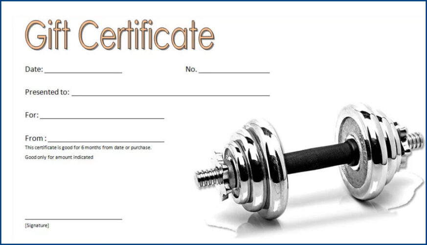 √ Fitness Gift Certificate Template (Free Printable)