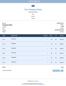 flooring estimate template | Templateral