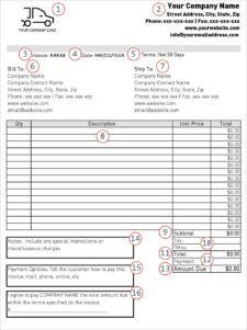 √ Freight Invoice Template