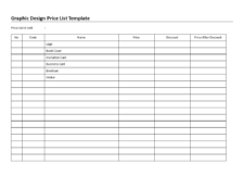 graphic design price list template example | Templateral