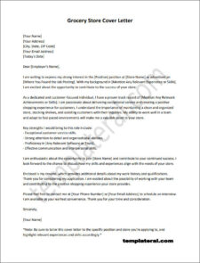 √ Grocery Store Cover Letter Template (With Sample)