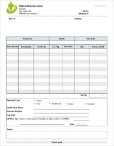 hospital invoice template sample | Templateral