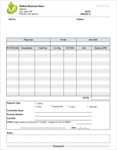 √ Printable Hospital Invoice Template