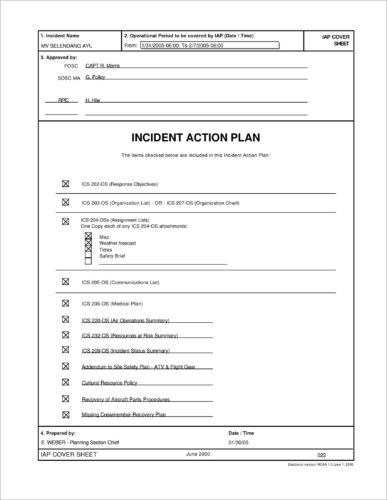 √ Printable Incident Action Plan Template