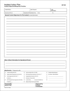√ Printable Incident Action Plan Template