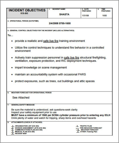 √ Printable Incident Action Plan Template