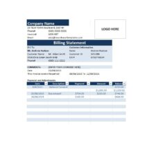√ Itemized Billing Statement Template