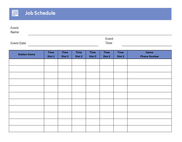 √ Free Printable Job Schedule Template