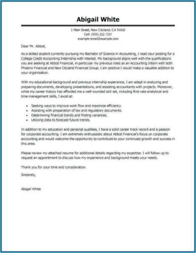 letter of interest internship template sample | Templateral