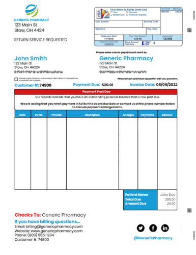 √ Medical Billing Statement Template