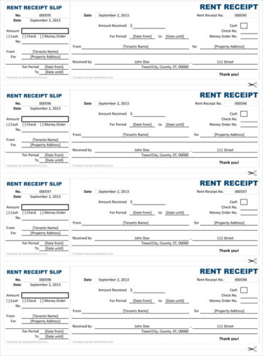 √ Free Printable Money Rent Receipt Template
