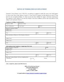 √ Printable Notice of Termination Form