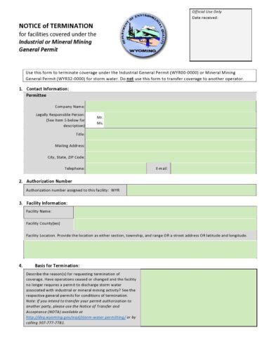 √ Printable Notice of Termination Form