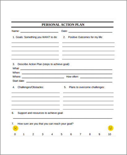 √ Free Printable Personal Action Plan Template