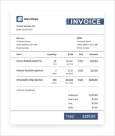 √ Free Printable Bakery Invoice Template