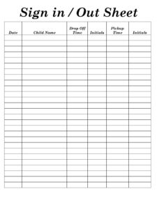 √ Childcare Sign-in Sheet (Free Printable Excel Template)
