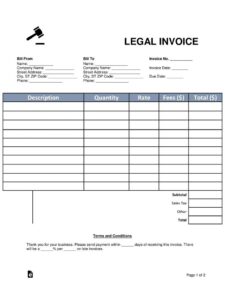 √ Printable Law Invoice Template