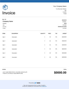√ Printable Moving Invoice Template