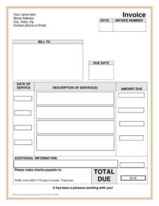 √ Printable Notary Invoice Template
