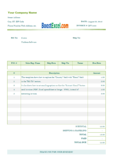 √ Printable Works Invoice Template