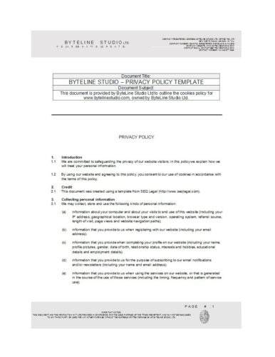 √ Free Privacy Policy Template (Word)