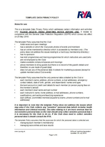 √ Free Privacy Policy Template (Word)