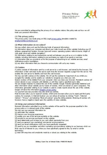 √ Free Privacy Policy Template (Word)