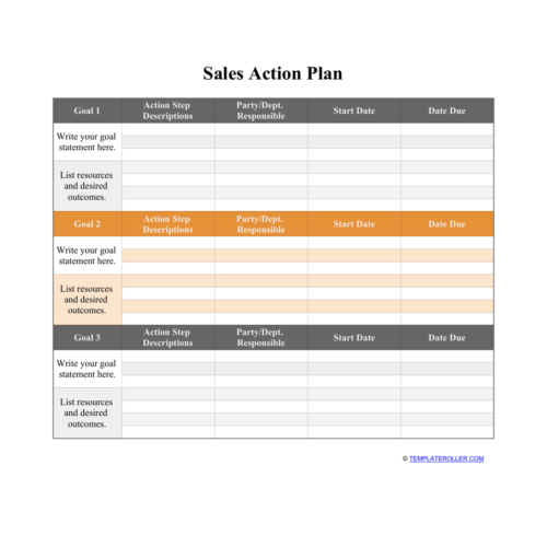 √ Sales Action Plan Template