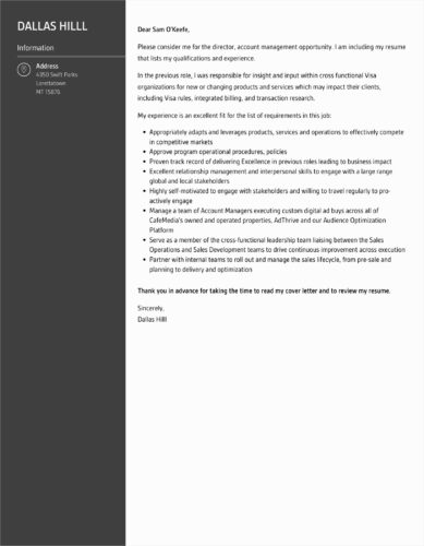 √ Free Printable Account Director Cover Letter Template