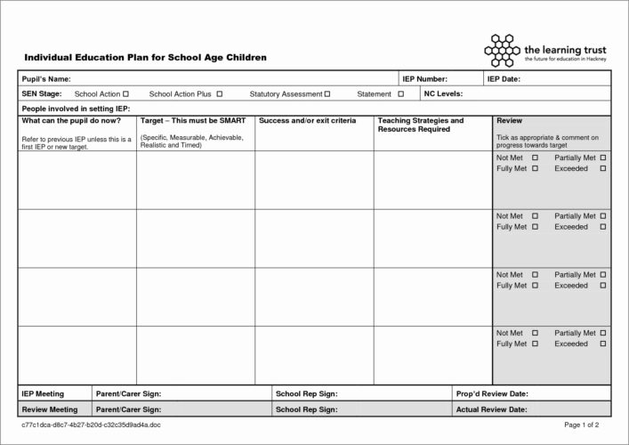 √ Free Printable Education Action Plan Template