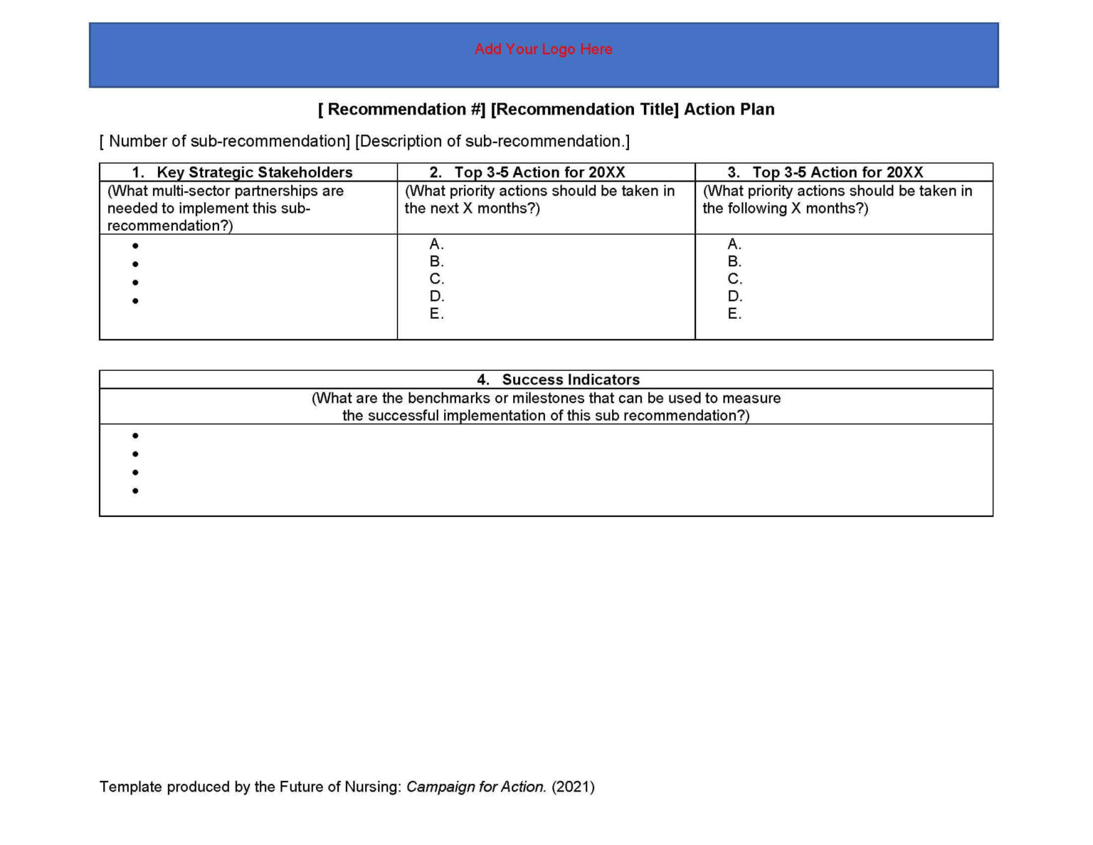 √ Free Printable Equity Action Plan Template