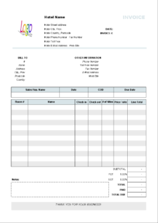sample of hotel invoice template | Templateral