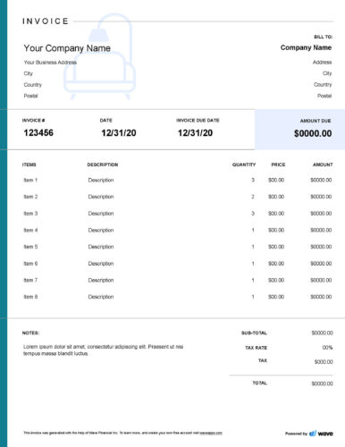 √ Interior Design Invoice Template