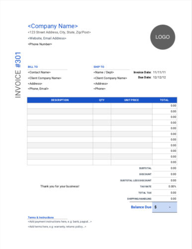 √ Printable Itemized Invoice Template