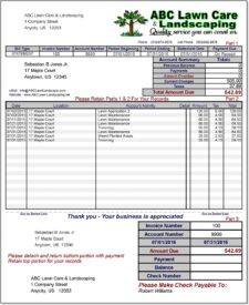 √ Printable Landscaping Invoice Template