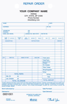 √ Mechanic Shop Invoice Template