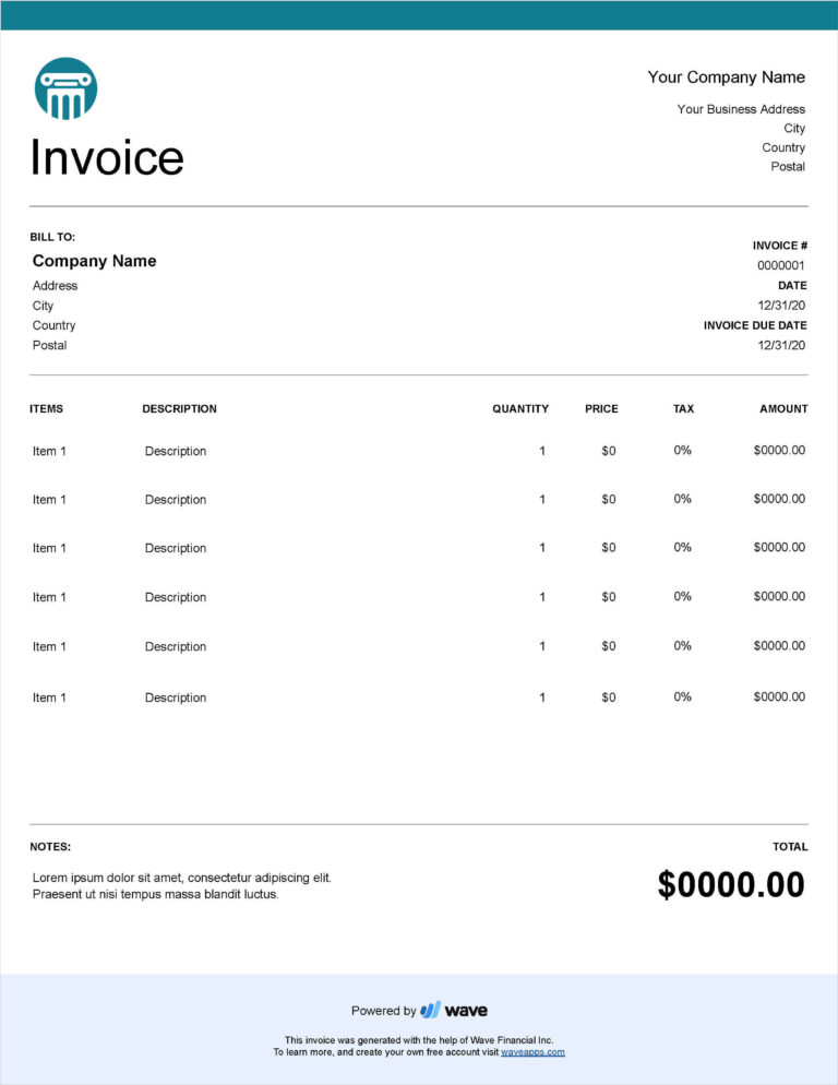 √ Free Printable Attorney Invoice Template