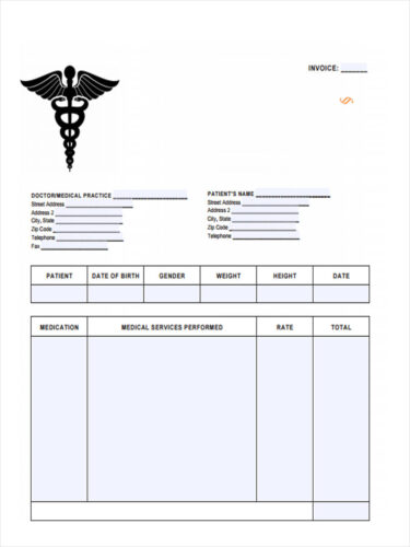 √ Printable Medical Invoice Template