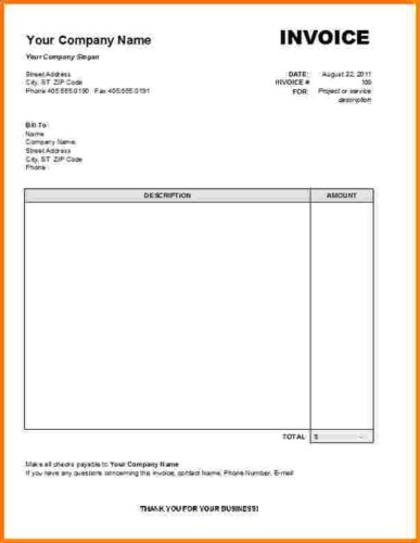 √ Services Rendered Invoice Template