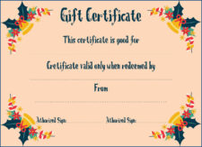 √ Thanksgiving Gift Certificate Template (Free Fillable)