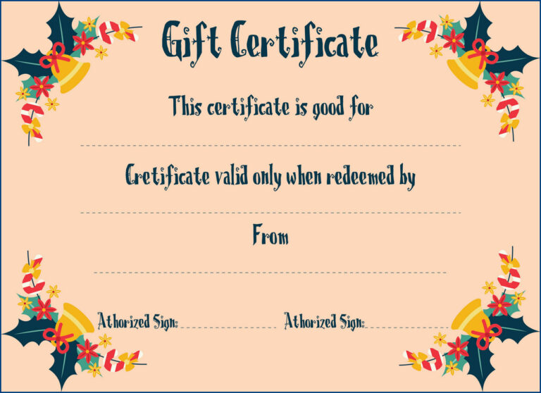 √ Thanksgiving Gift Certificate Template (Free Fillable)