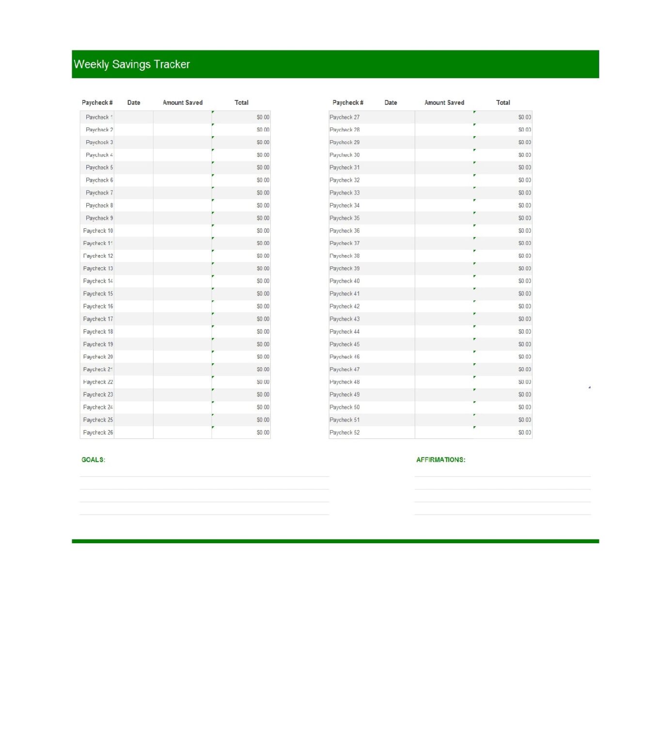 √ Free Savings Tracker Template (Excel)