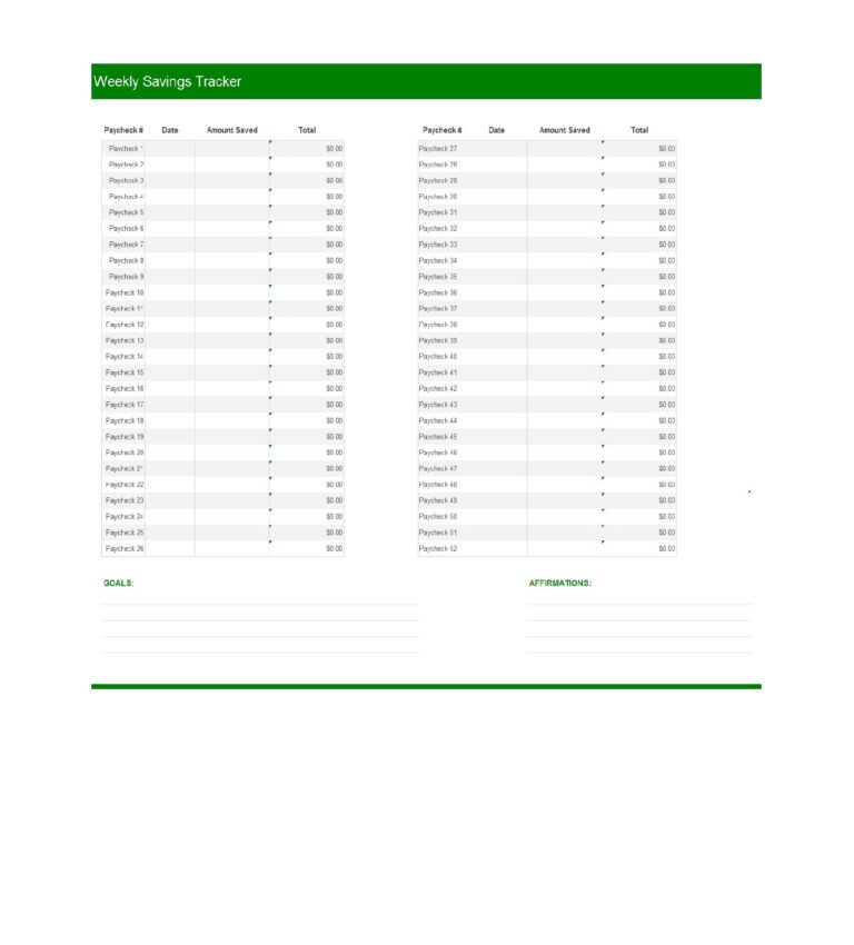 √ Free Savings Tracker Template (Excel)