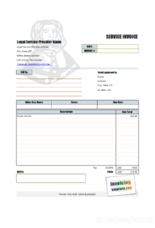 √ Services Rendered Invoice Template