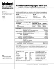 sports photography price list template | Templateral