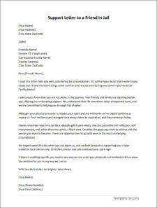 √ Support Letter Template to a Friend in Jail (Ready To Use)