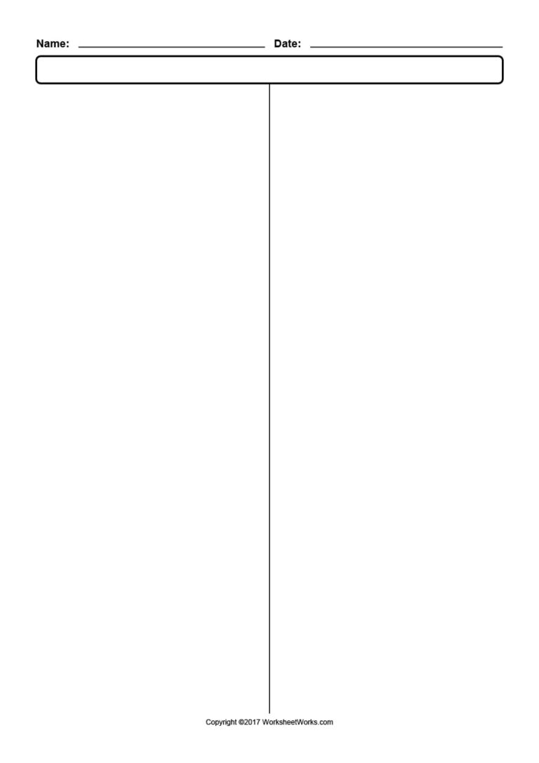 √ Printable T-Chart Template (Word)