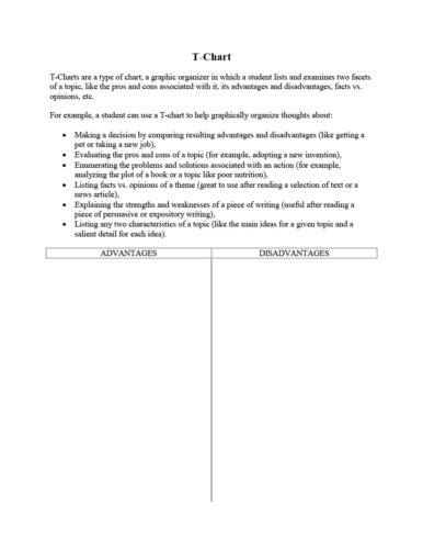 √ Printable T-Chart Template (Word)