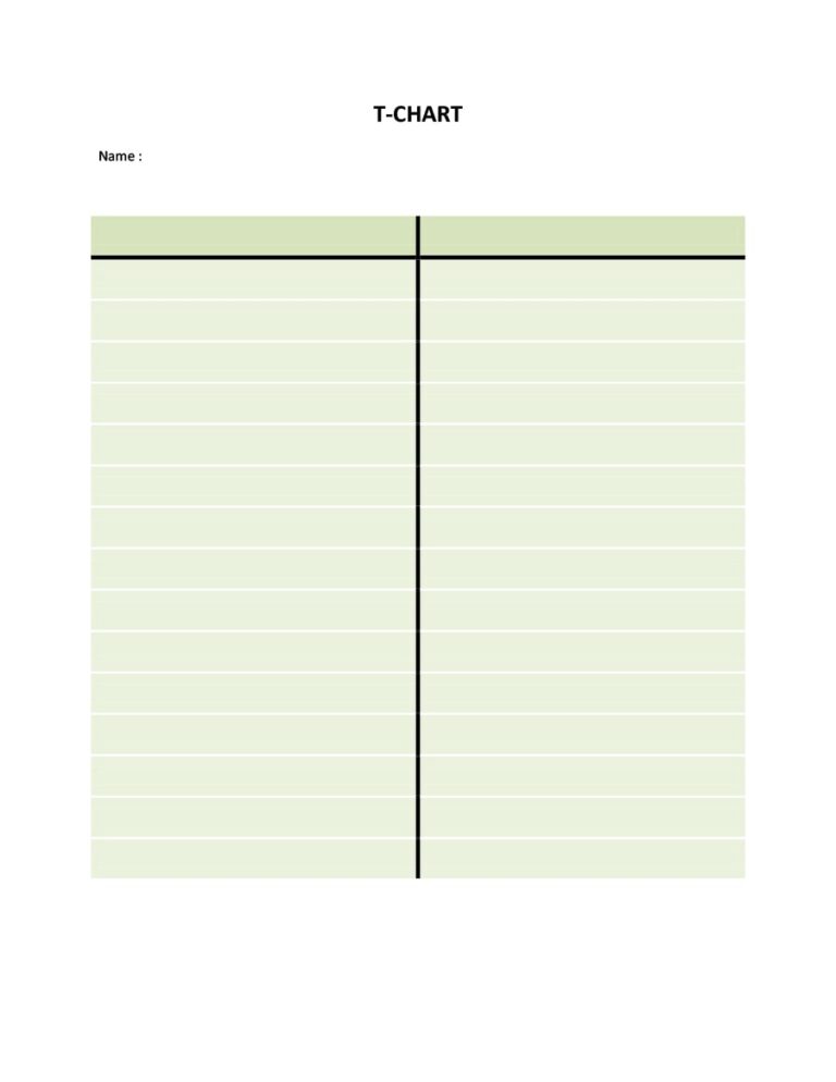 √ Printable T-Chart Template (Word)
